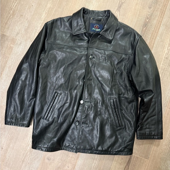 Ivy | Jackets & Coats | Mens Black Leather Jacket Chore Coat | Poshmark